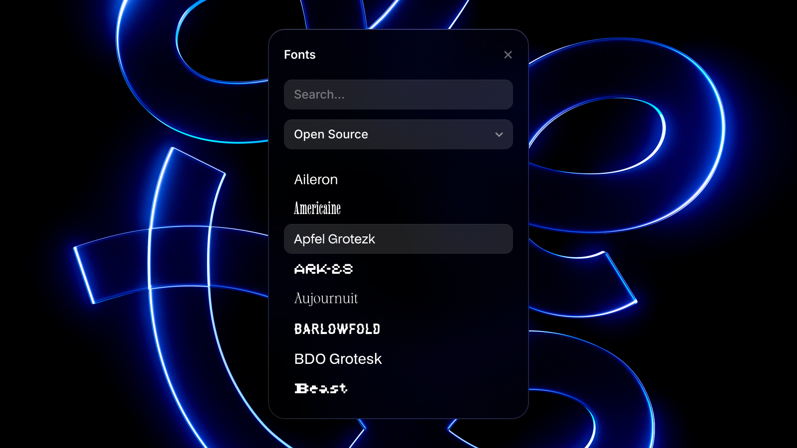 Font Picker Previews — Reframer